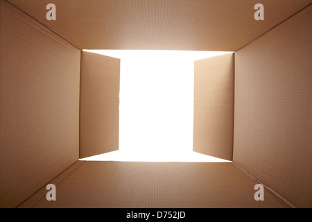 Empty cardboard box, inside view Stock Photo - Alamy