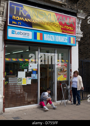 Romanian shop in Walthamstow, London. Citizens of Romania and Bulgaria ...