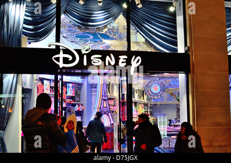Paris, France, Shop Front at the Disney Store, on the Avenue Champs ...