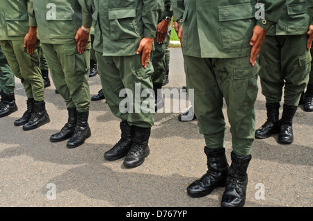 Panamanian National Police forces marching, Panama Stock Photo - Alamy
