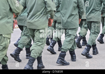 Policemen marching, Panamanian National Police forces, Panama Stock ...