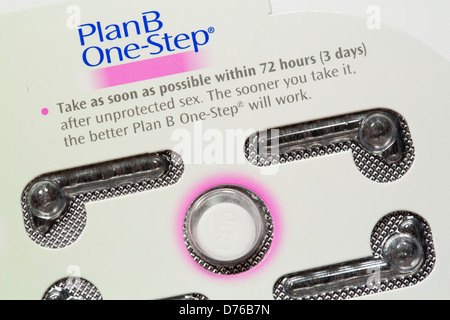 A Plan B (levonorgestrel) emergency contraceptive pill, also known as ...