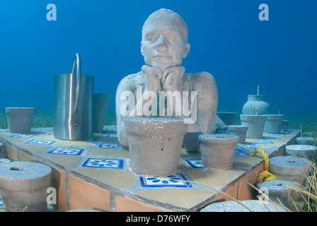 Sculpture Gardener Hope at Cancun Underwater Museum Cancun Quintana Roo ...