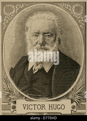 A portrait of Victor-Marie Hugo (1802-1885), French poet, novelist, and ...