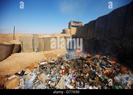 Burning Trash in Trash Pit Austere Remote U.S. Marine Corps Combat ...