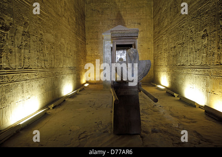 Edfu the Temple of Horus Replica of Horus s sacred barque 1 Stock Photo ...
