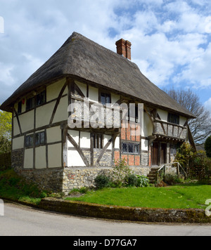 The medieval Yeoman's House in the village of Bignor in the South Downs ...