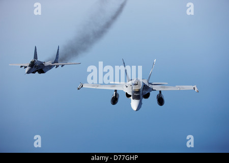 A Royal Malaysian Air Force MiG-29N Interceptor and Su-30MKM Stock ...