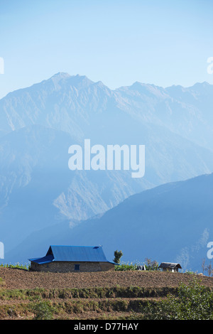Nepal Terraced hillside in small village Stock Photo - Alamy
