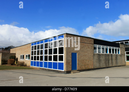 Exterior of modern secondary school building, Scarborough, England ...