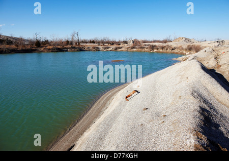 USA Oklahoma Picher Waste water pond chat pile toxic by-product ...