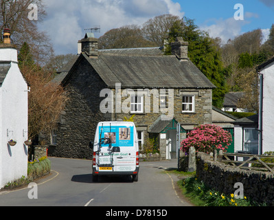 Mountain Goat bus in the village of Near Sawrey, Lake District National ...