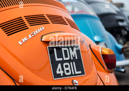 rear end of blue VW Beetle Stock Photo - Alamy