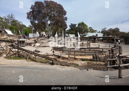 Sovereign Hill's former gold mining site in Ballarat, Australia Stock ...