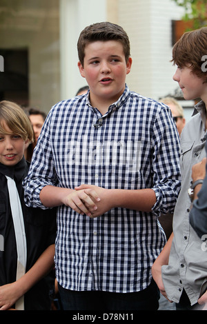 Cast members (L-R) Ryan Lee, Riley Griffiths and Zach Mills attend a ...