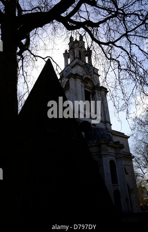 St Anne's Limehouse pyramid; by Nicholas Hawksmoor 1714-27 Stock Photo ...