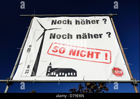 Protest poster against the construction of wind turbines in Hamburg ...