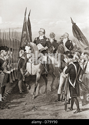 George Washington Taking Command of Army, 1775 Stock Photo - Alamy