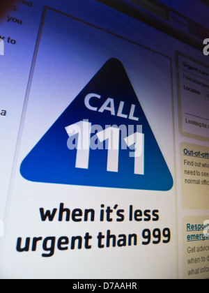 Shot of Call 111 on an NHS website Stock Photo - Alamy