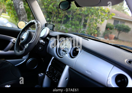The front seats and cockpit of a modern BMW Mini Cooper Stock Photo - Alamy