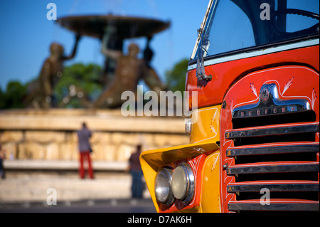 The colorful vintage buses in Valletta, Malta Stock Photo - Alamy