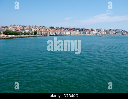 Santander waterfront with harbour facing apartments Stock Photo - Alamy