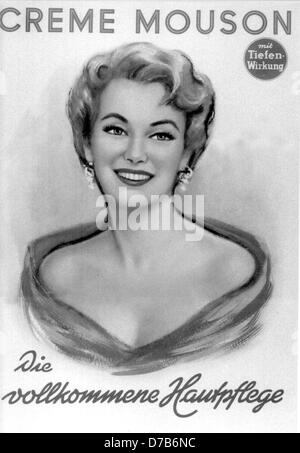 Advertisement poster for Mouson Creme in the middle of the 1950s. Creme ...