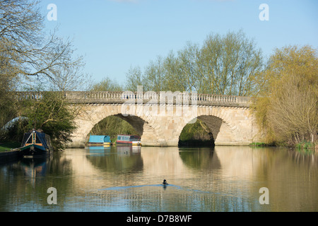 OXFORDSHIRE, UK. Swinford toll bridge on the River Thames at Eynsham ...