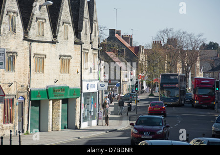WITNEY, OXFORDSHIRE, UK. A view along the High Street. 2013 Stock Photo ...