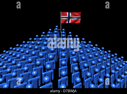 Pyramid of abstract people with Norway flag illustration Stock Photo ...