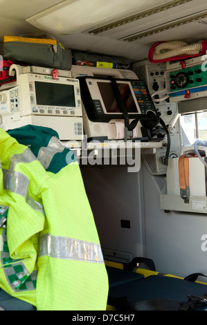 Defibrillator inside of an ambulance Stock Photo - Alamy