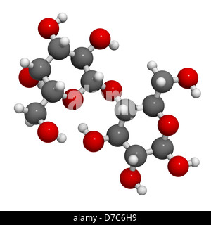 Lactose milk sugar disaccharide molecule 3D render chemical structure ...