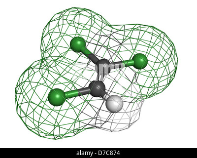 Chemical structure of trichloroethylene (TCE) pollutant and obsolete ...