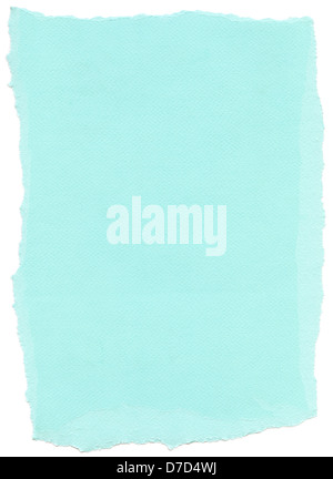 Texture cyan fiber paper torn edges. Isolated on white background ...