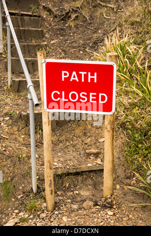 Danger do not use walkway path steps sign dangerous wooden rail and ...