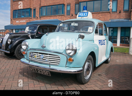 Morris Minor classic British Police car at Transport Museum on Stock ...