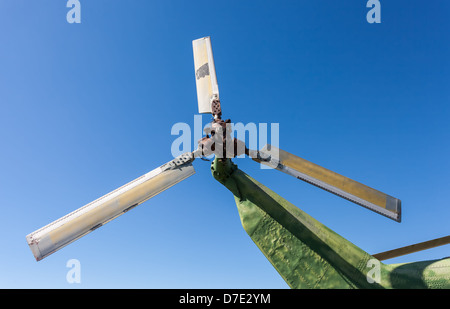 Propeller of old helicopter against blue sky Stock Photo - Alamy