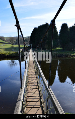 Suspension Bridge & Stepping Stones over the River Wharfe near Hebden ...