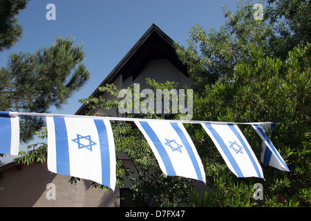 israeli flags in the village of kammon, galilee Stock Photo - Alamy