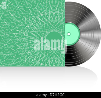 Green vinyl record isolated on white background. 3D illustration Stock ...