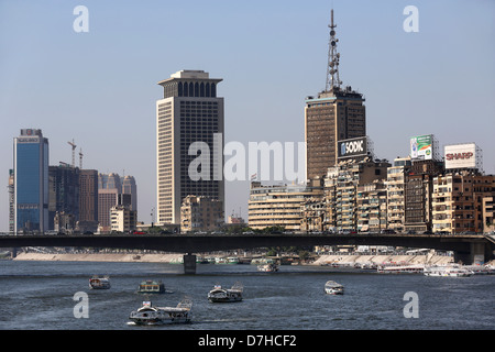 Aerial view of the 6th October Bridge, St George Church Agouza and El ...