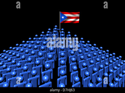 Pyramid of abstract people with Puerto Rico flag illustration Stock ...