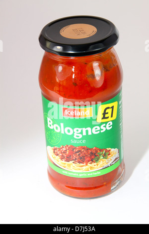 Jar of Iceland Bolognese pasta sauce Stock Photo - Alamy