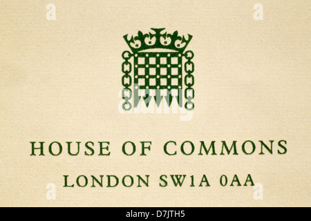 House of Commons Letterhead Stock Photo - Alamy