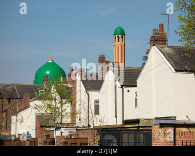 New Mosque in Stockton on Tees, Cleveland, England, UK. Church spire in ...