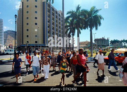 Port Louis Mauritius Multi Ethnic Crowd In Street Stock Photo - Alamy