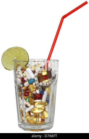 Cocktail of tablets Stock Photo - Alamy