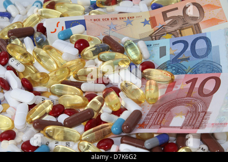 Berlin, Germany, tablets on euro notes Stock Photo - Alamy