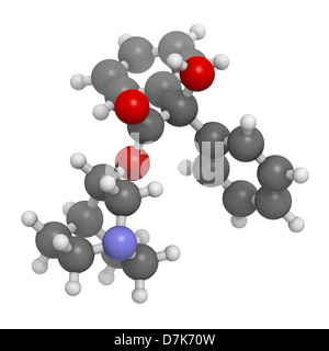 3-Quinuclidinyl benzilate (QNB, BZ) incapacitating agent molecule ...