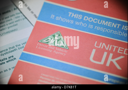 DVLA vehicle registration document Stock Photo - Alamy